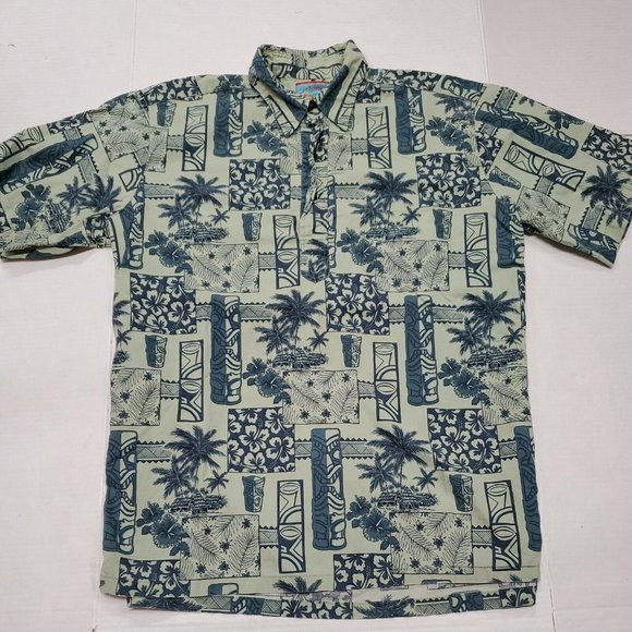 Joe Kealoha | Shirts | Joe Kealoha Hawaiian Green Button Short Sleeve Shirt Medium Good ...